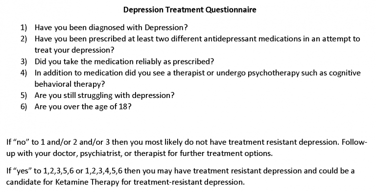 Depression Treatment Questionnaire - MD Infusions